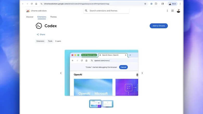 Компания OpenAI представила плагин Codex для браузера Chrome